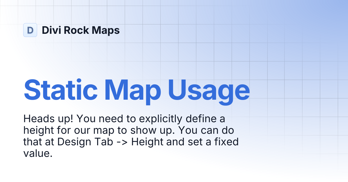Static Map Usage | Divi Rock Maps